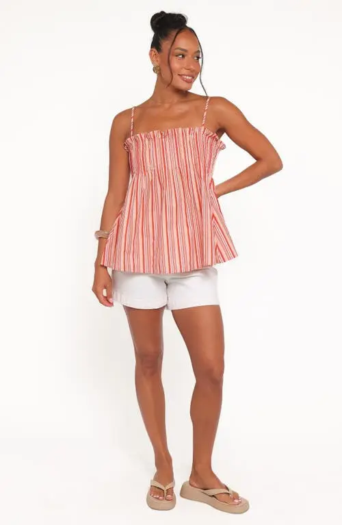 Petal & Pup Carson Stripe Pintuck Pleat Camisole - Peach Stripe